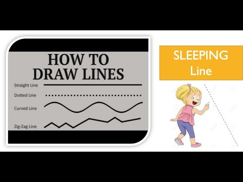 Sleeping or horizontal line drawing for kids - Step by Step