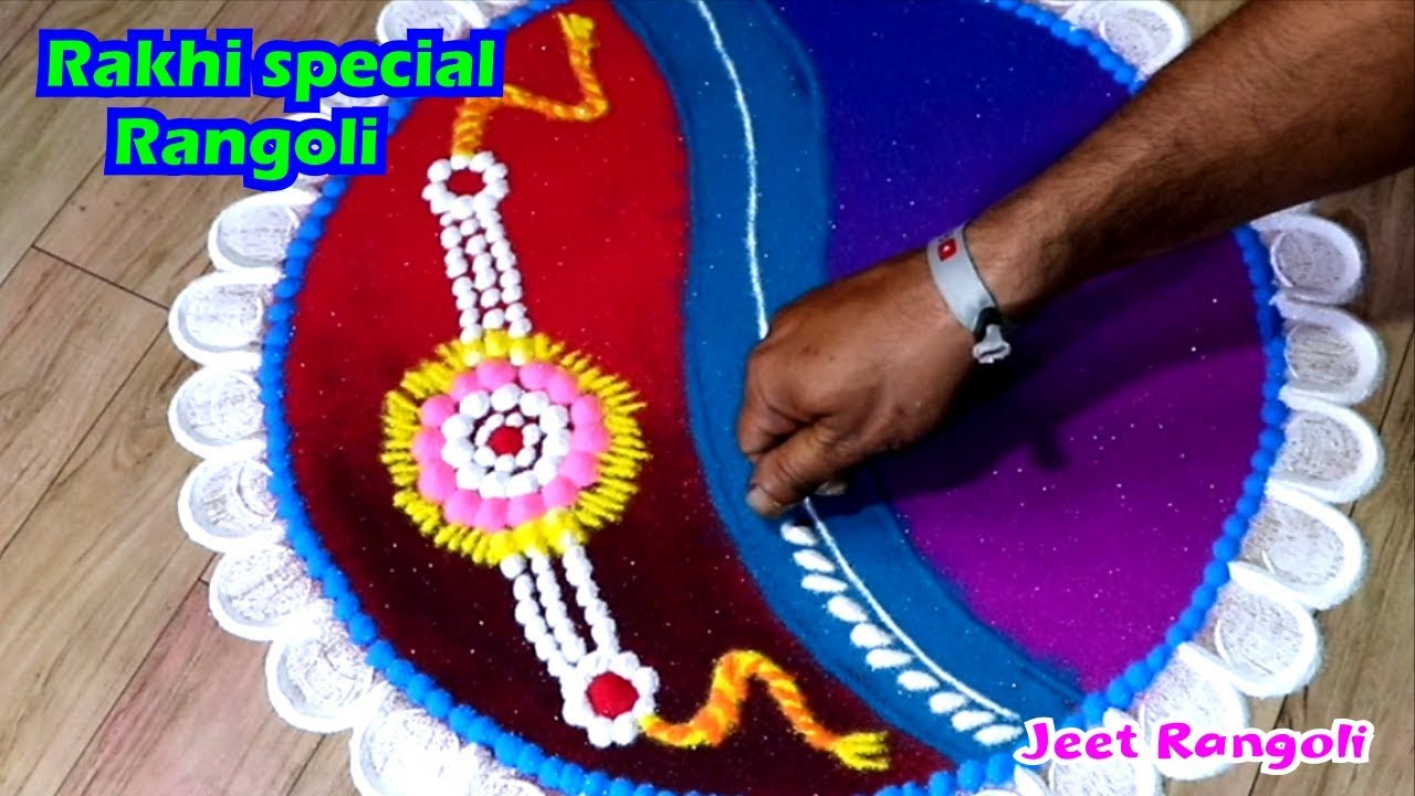 Easy and creative Rakhi special rangoli design. - YouTube
