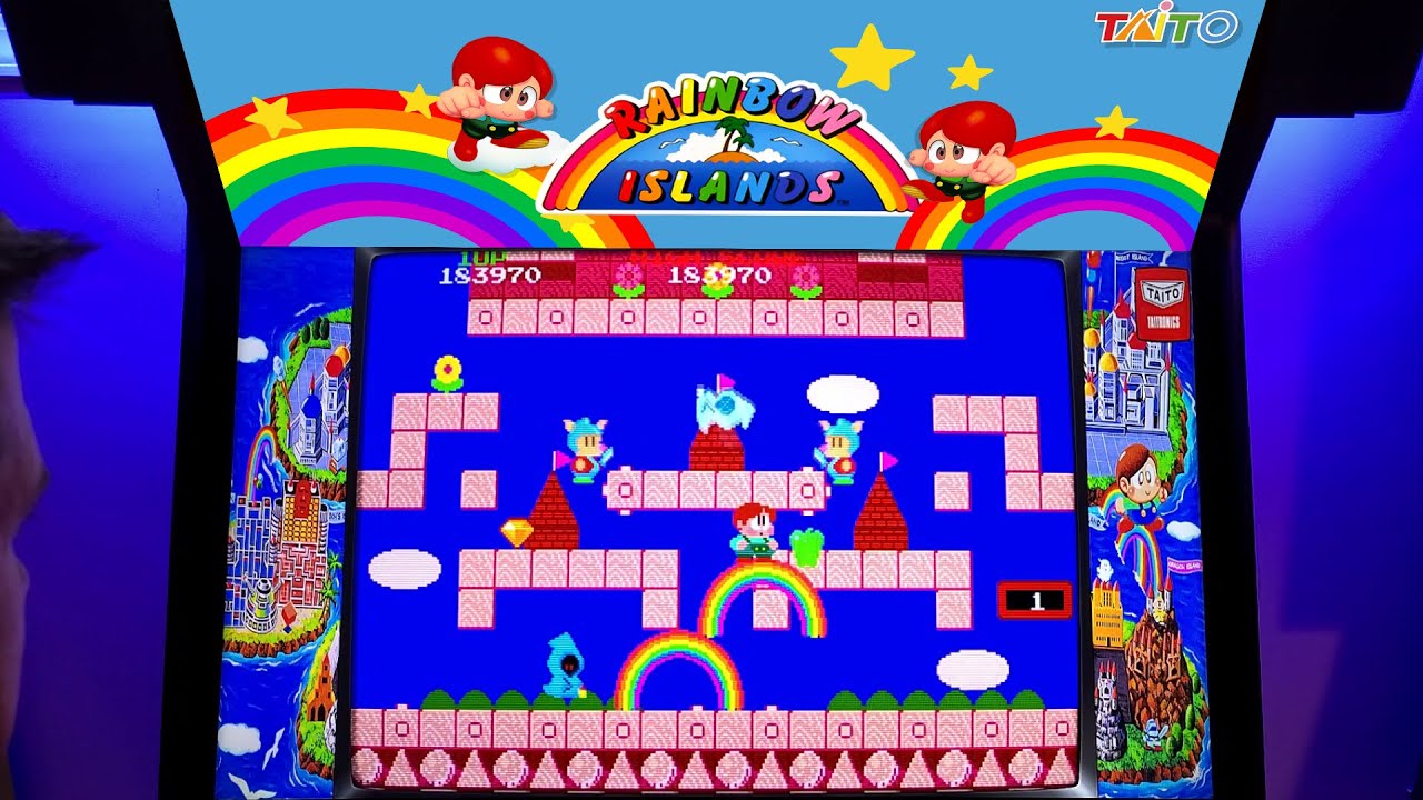 Rainbow Islands Extra & Original Arcade Cabinet MAME Gameplay w ...