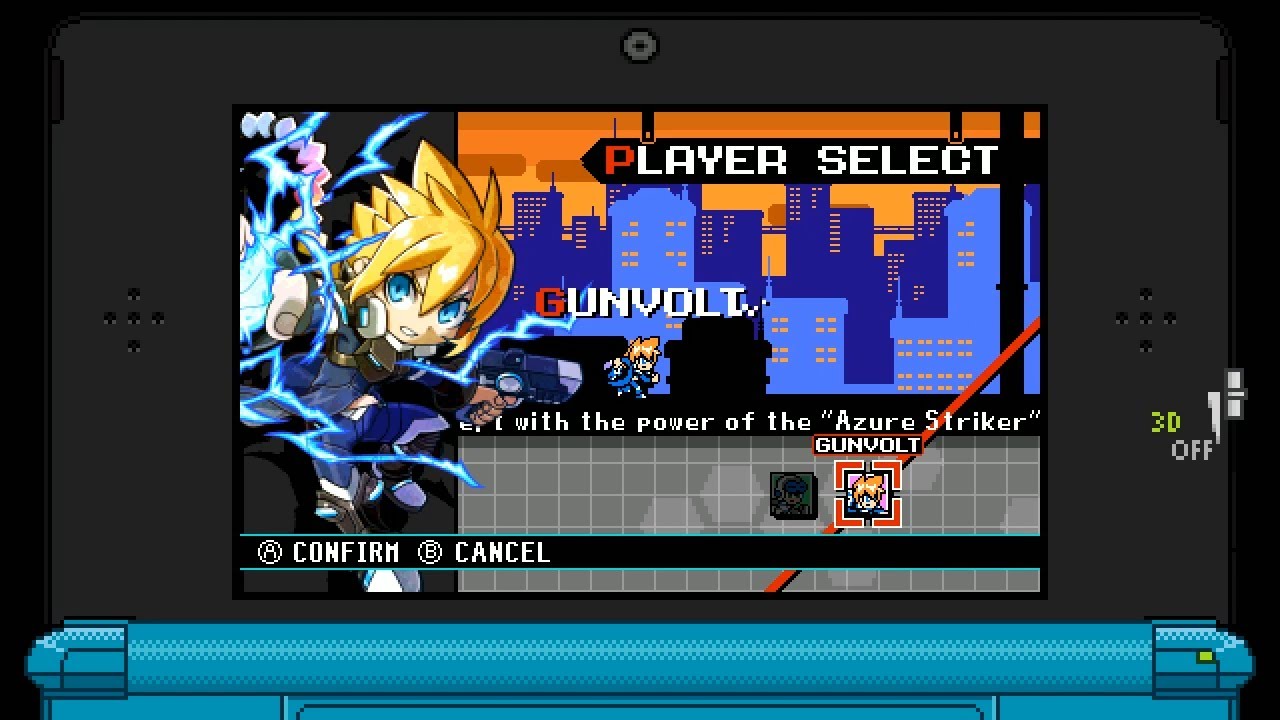 Mighty Gunvolt Burst (3DS) "Gunvolt" Game Clear w/ Cutscenes~ (IGT 01: ...