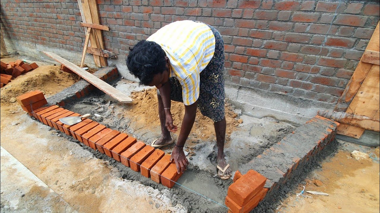 Stairs Construction_Front Stair Platform Build with bricks on House ...