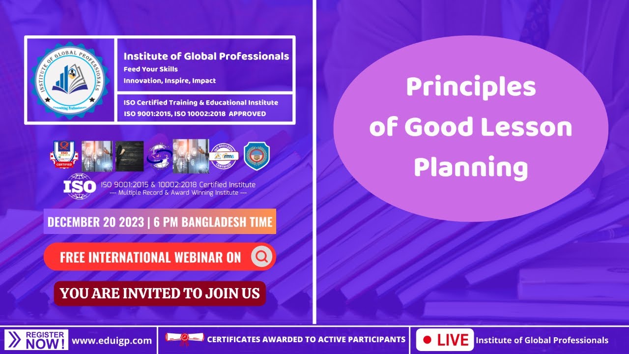 Principles of Good Lesson Planning - YouTube