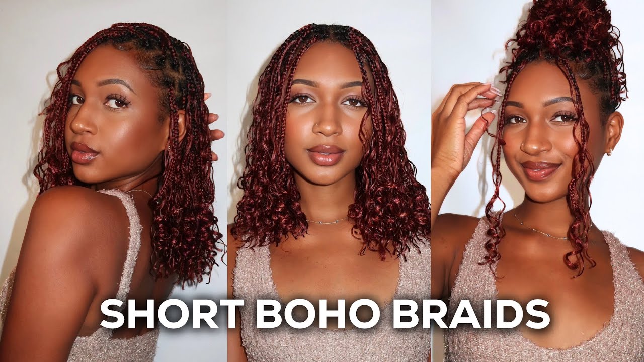 How To: Short BOHO Braid Bob | Holiday Protective Style ft. Curlsqueen ...