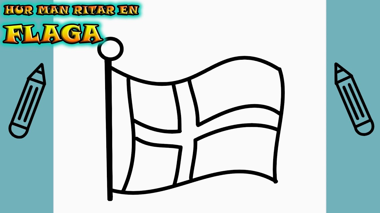 Hur man ritar en FLAGGA | Rita Det Själv | Lär dig att rita enkelt ...