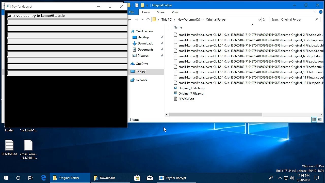 AppCheck Anti-Ransomware : Cryakl Ransomware (email-komar@tuta.io.ver ...