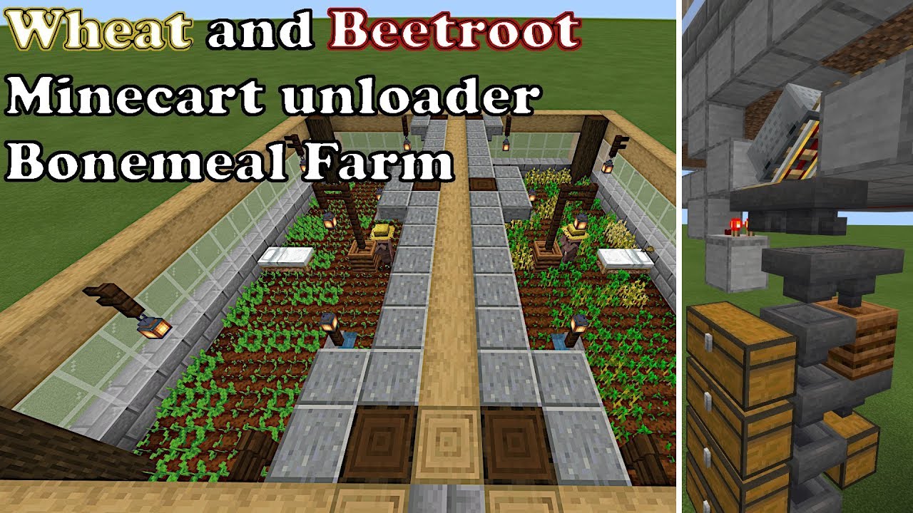 Wheat and Beetroot farm, bonemeal farm, and minecart unloader. For ...