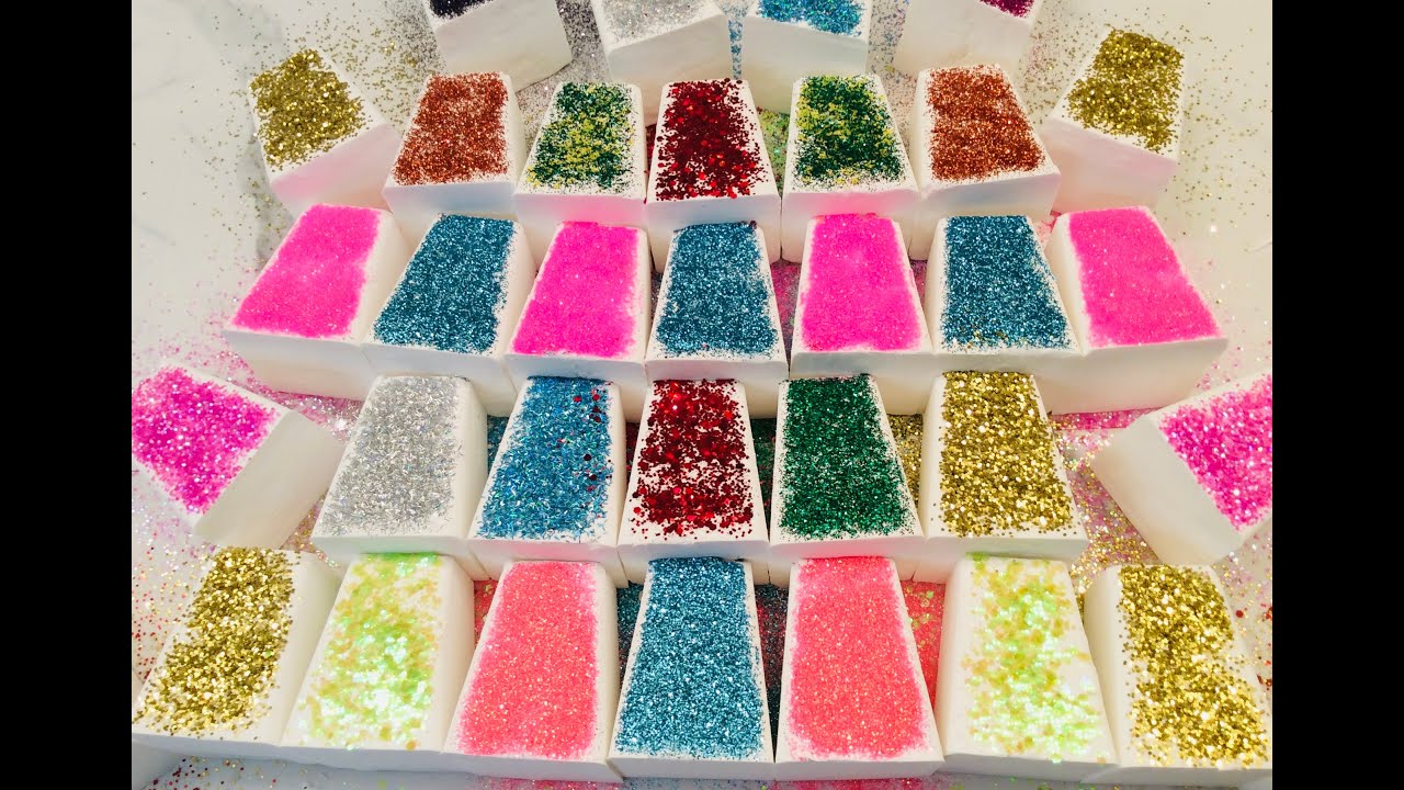 🌈☀️🌈 ASMR VERY Soft And Squeaky Baking Soda With Colorful Glitter ...