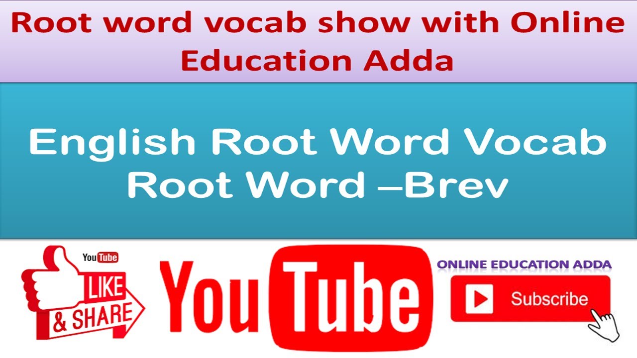 English vocab Root word brev YouTube english-vocab-root-word-brev-youtube