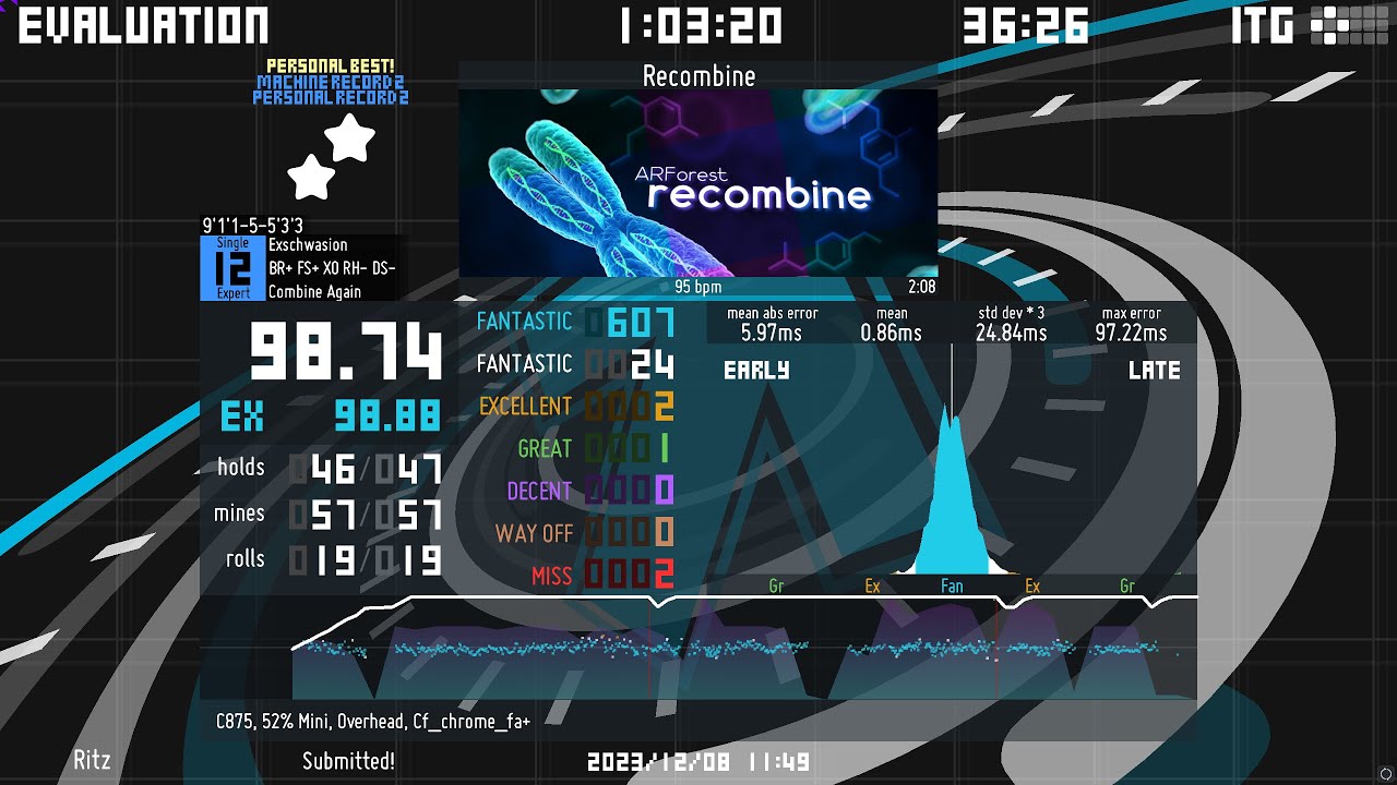 Recombine [12] 98.88% 24w 2e 1g 2m - YouTube
