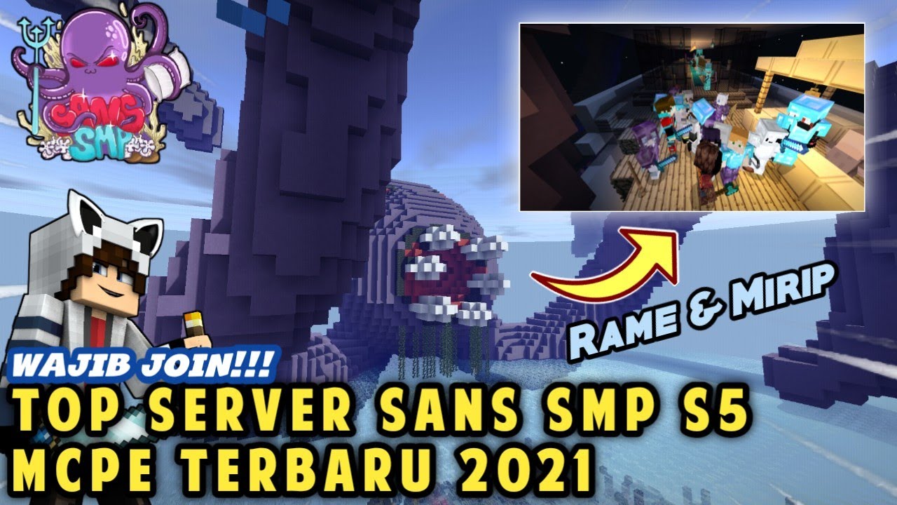 TOP 3 SERVER SANS SMP S5 MCPE 1.17 INDONESIA TERBARU 2021 - CARA JOIN ...