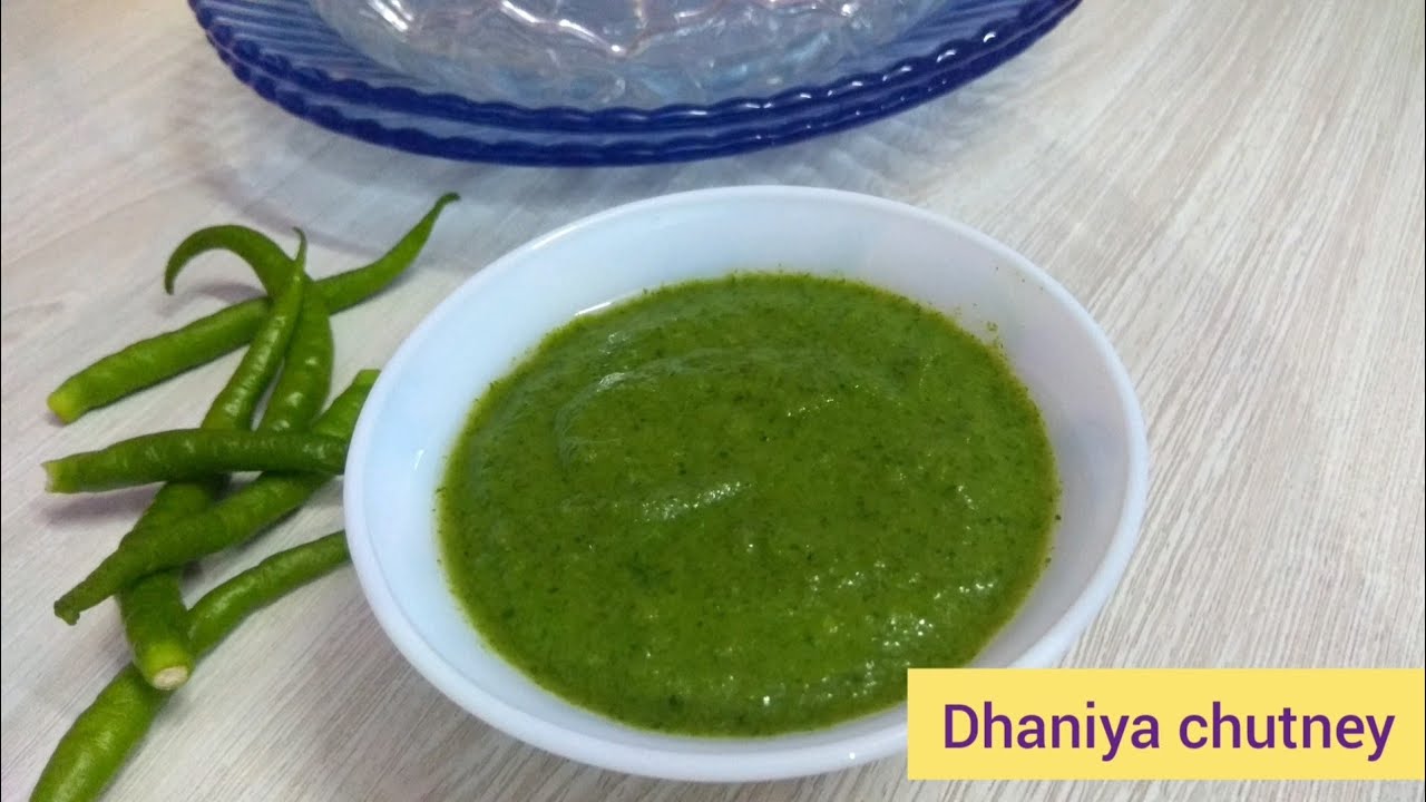 Dhaniya chutney.. Spicy chutney.. Coriander chutney.. - YouTube