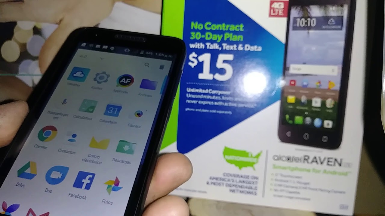 Captura de pantalla para Alcatel RAVEN LTE de TRACFONE Modelo A574BL ...