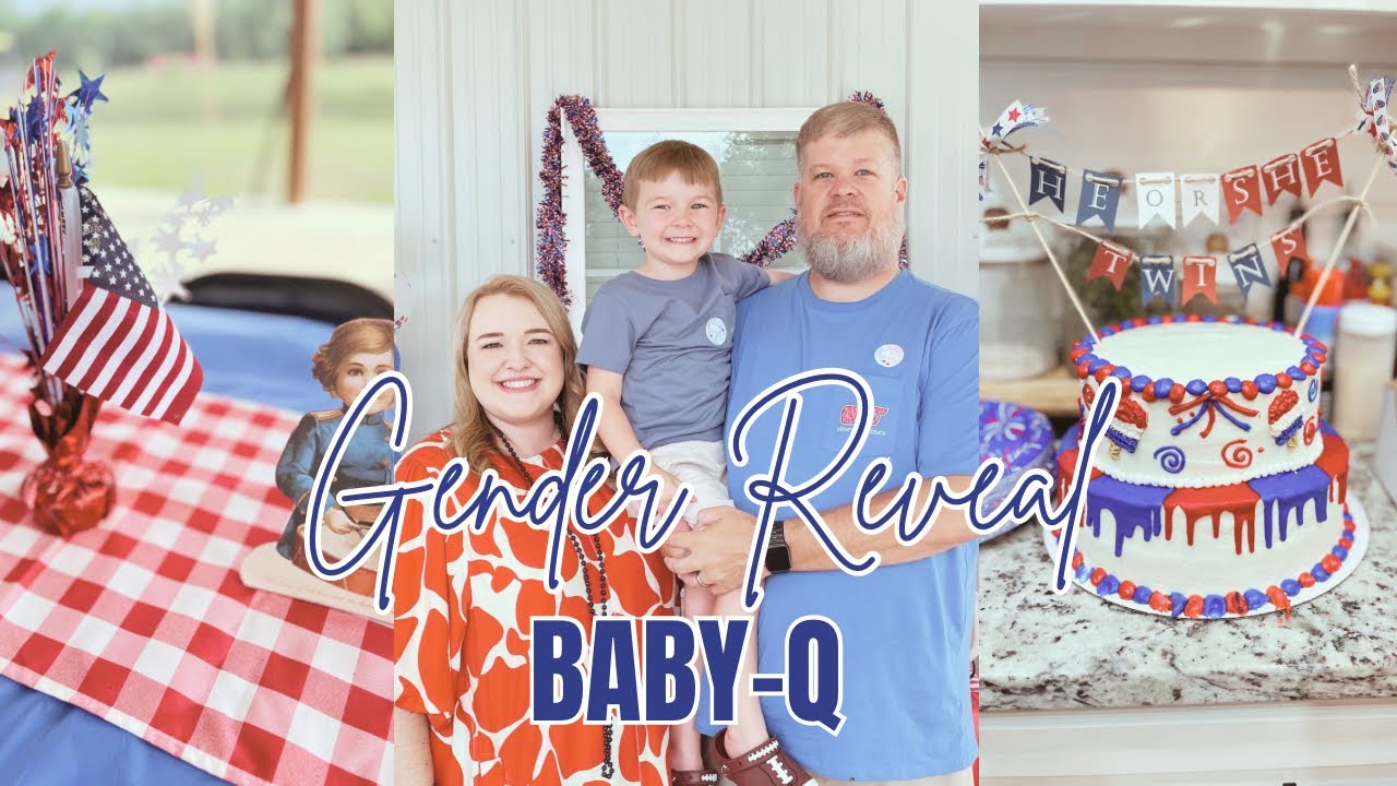 GENDER REVEAL | RED, WHITE & BLUE BABY-Q | TWINS GENDER REVEAL - YouTube