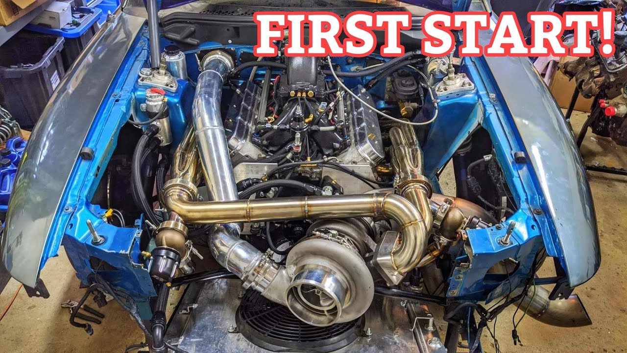 First Start On Our New Giant Turbo! Ls Mustang - YouTube