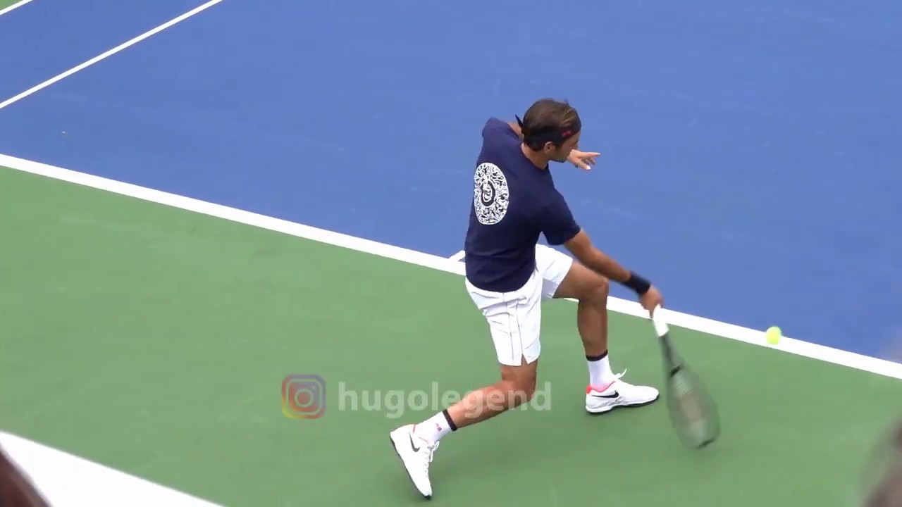 Federer Groundstrokes - Side View - US Open 2019 - YouTube