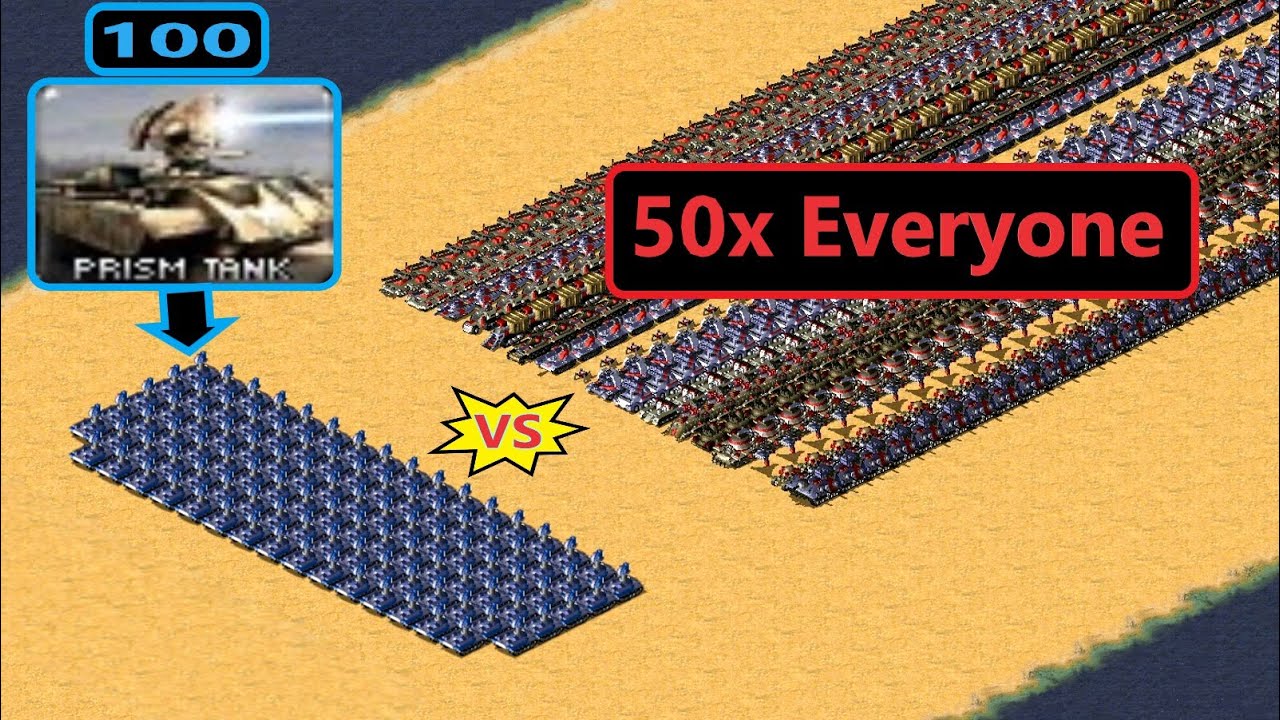 Prism Tanks vs 50x ALL ENEMIES - Red Alert 2 - YouTube