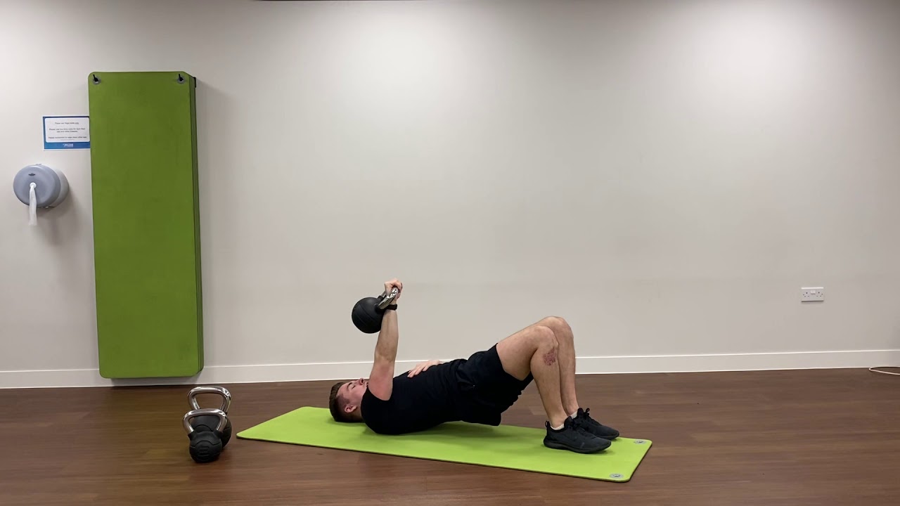 Single Arm KB Glute Bridge Floor Press - YouTube