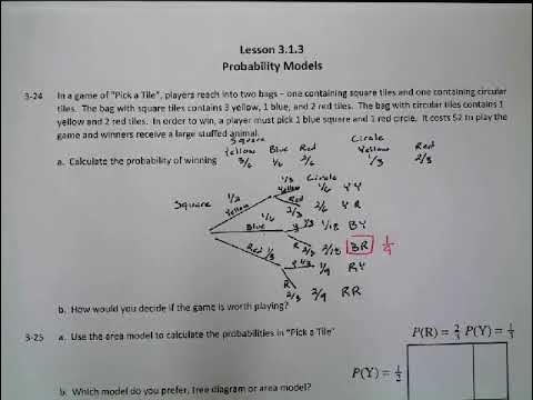 CPM Integrated Lesson 3.1.3 Probability Models - YouTube