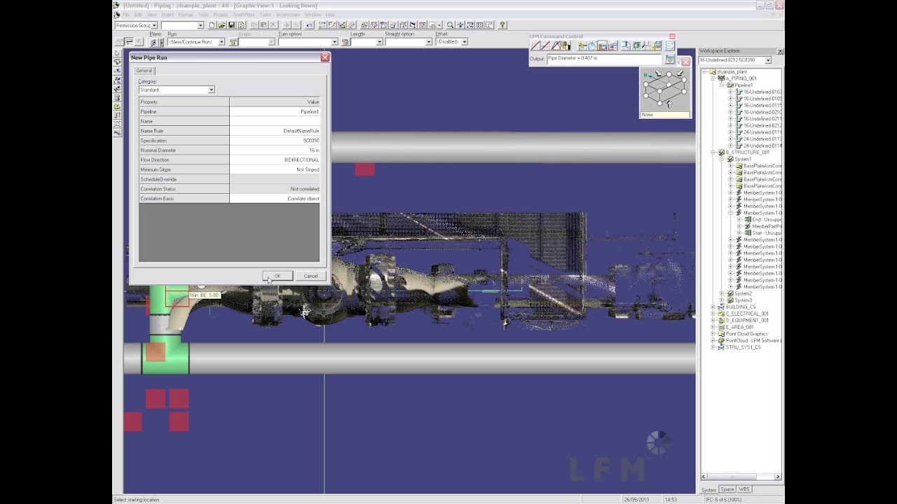 SP3D Existing Pipe Routing - YouTube