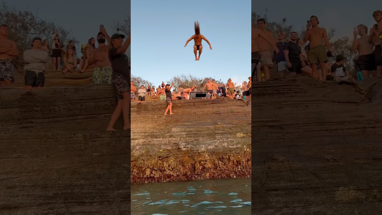Trampoline on a cliff… (Sunset Oahu) - YouTube