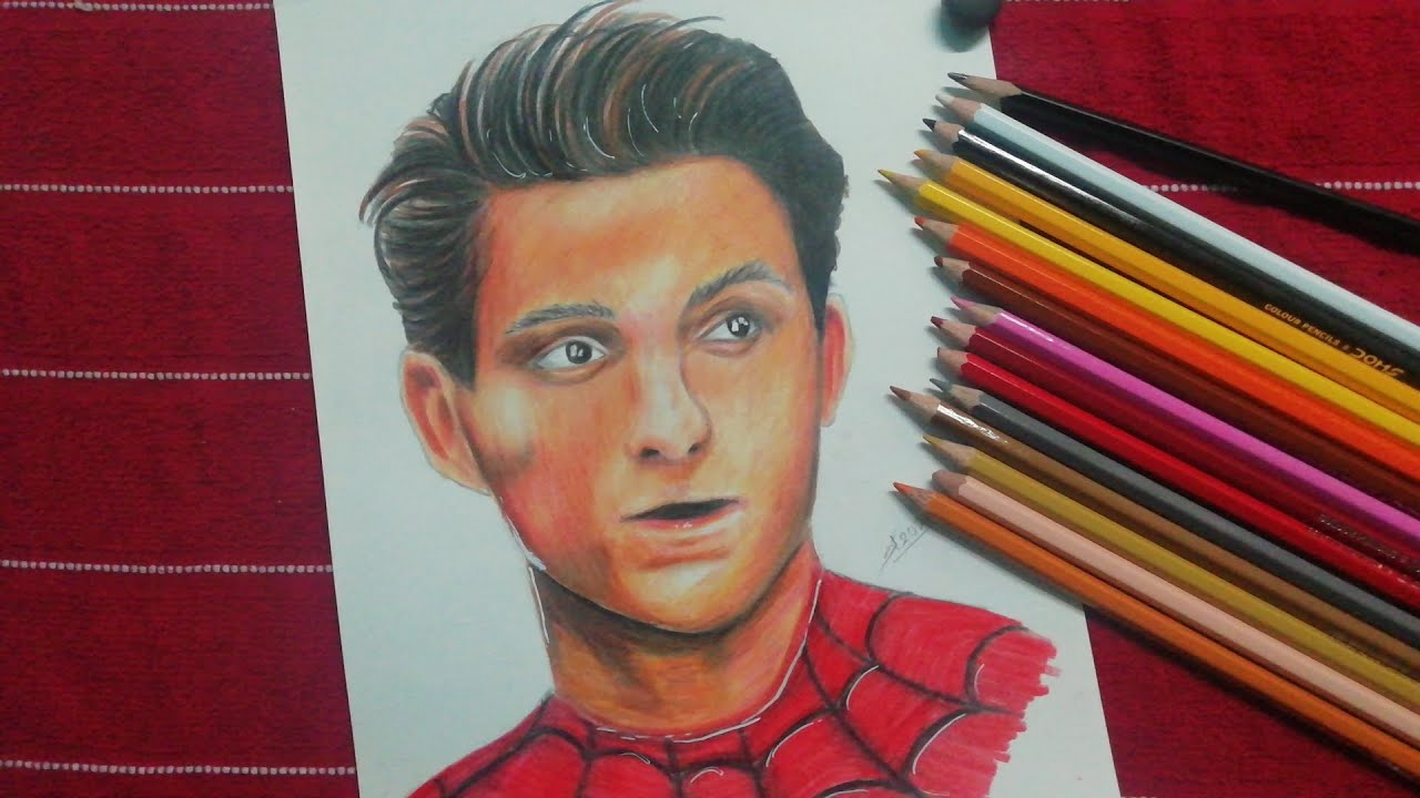 drawing spider man /🔥🔥most hyper realstic drawing with doms color ...
