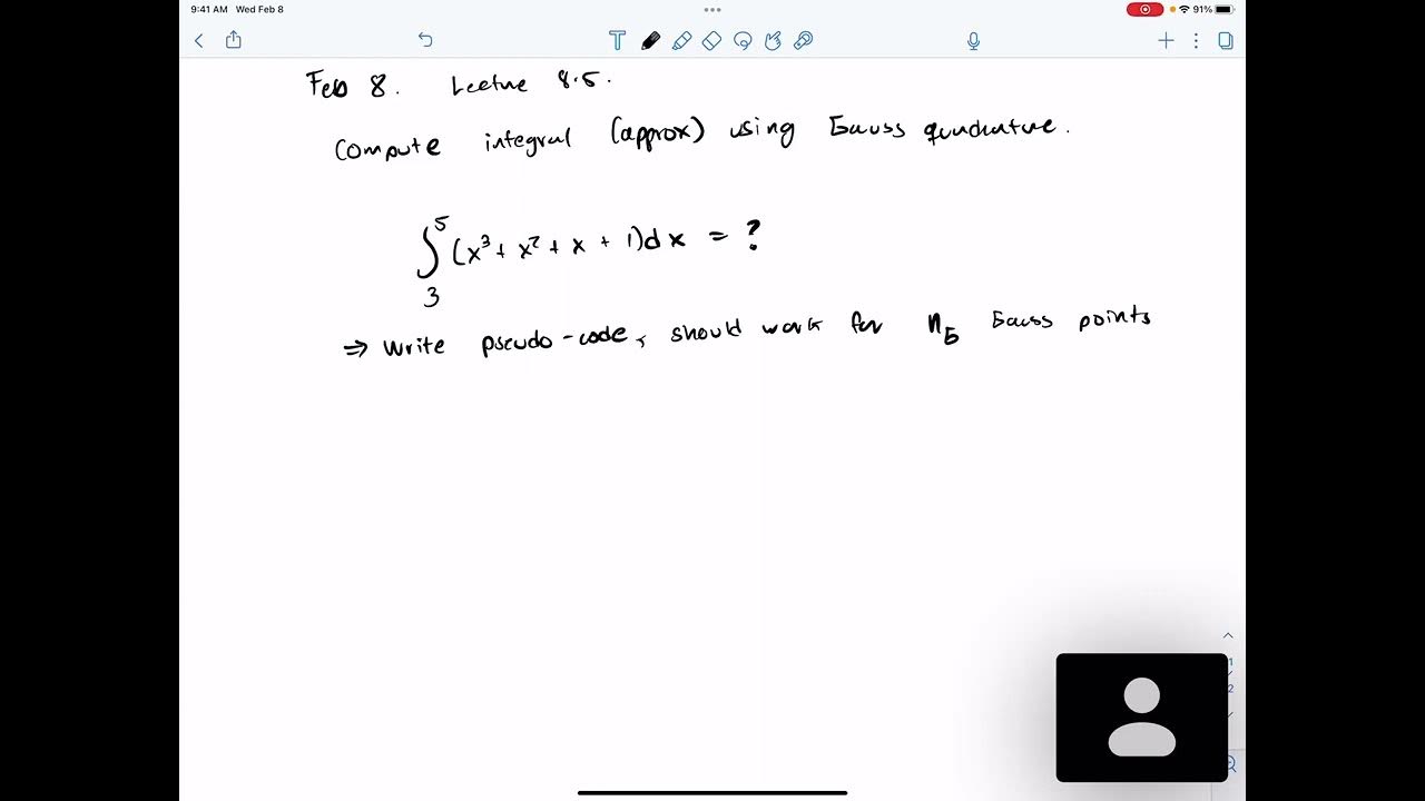 ME489 Introduction to FE Lecture 09: Gauss Quadrature - YouTube
