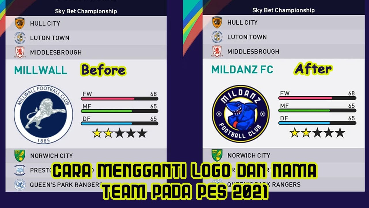 #Cara mengganti Logo dan nama Tim/Club pada PES 2021 - YouTube