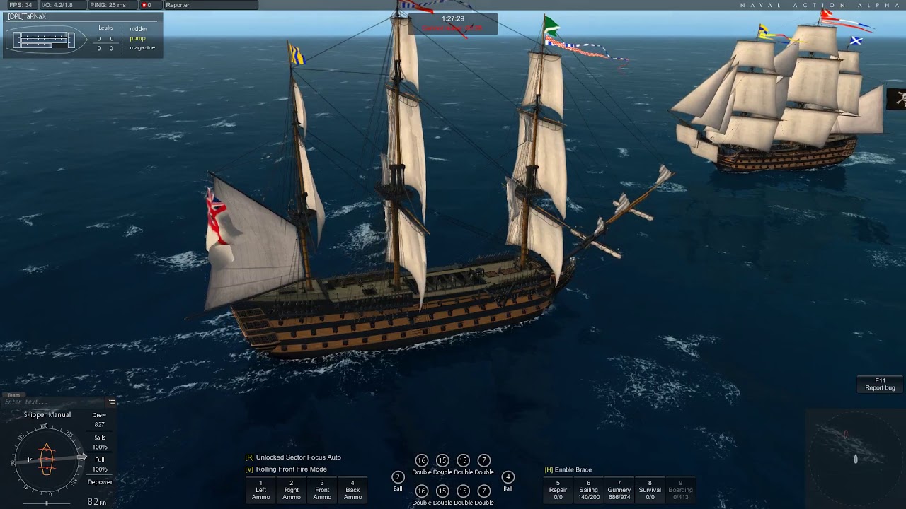 Naval Action - Victory in 2 combat orders - YouTube