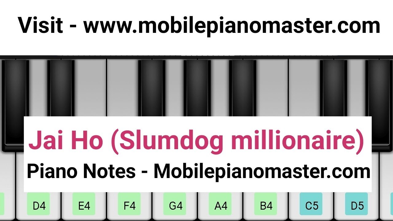 Jai Ho Piano|Slumdog Millionaire|Piano Keyboard|Piano Lessons|Piano ...