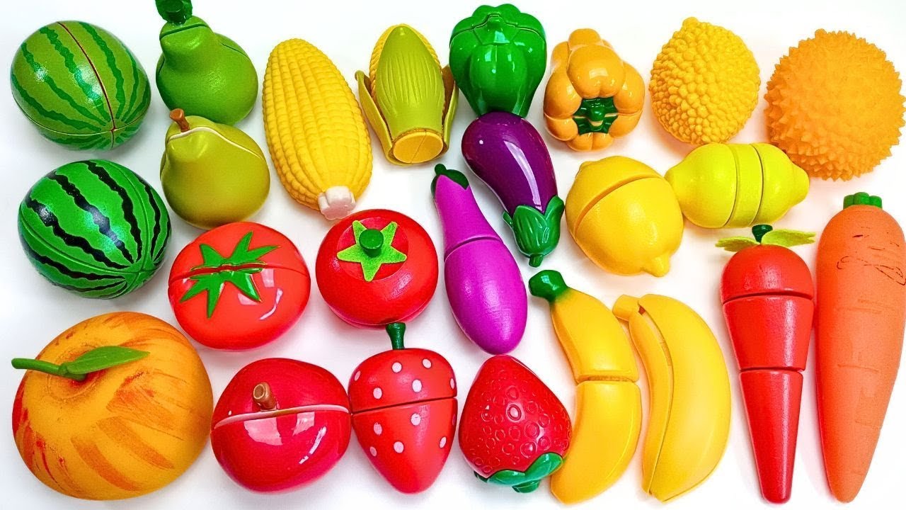 How to Cutting Wooden & Plastic Fruit Vegetables, Apple Durian ...