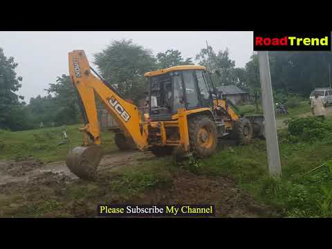 JCb 3Dx working Drain- Jcb Backhoe working new Road constraction. - YouTube