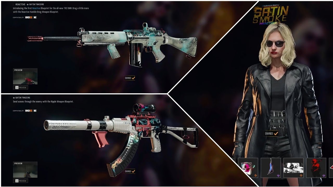 SATIN SMOKE REACTIVE FULL BUNDLE SHOWCASE | Call of Duty : Warzone ...