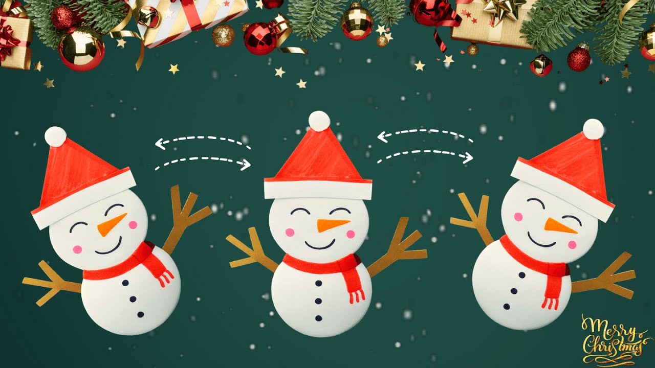 DIY Moving Paper Snowman | Easy Christmas Craft for Kids | Cute Kinetic ...