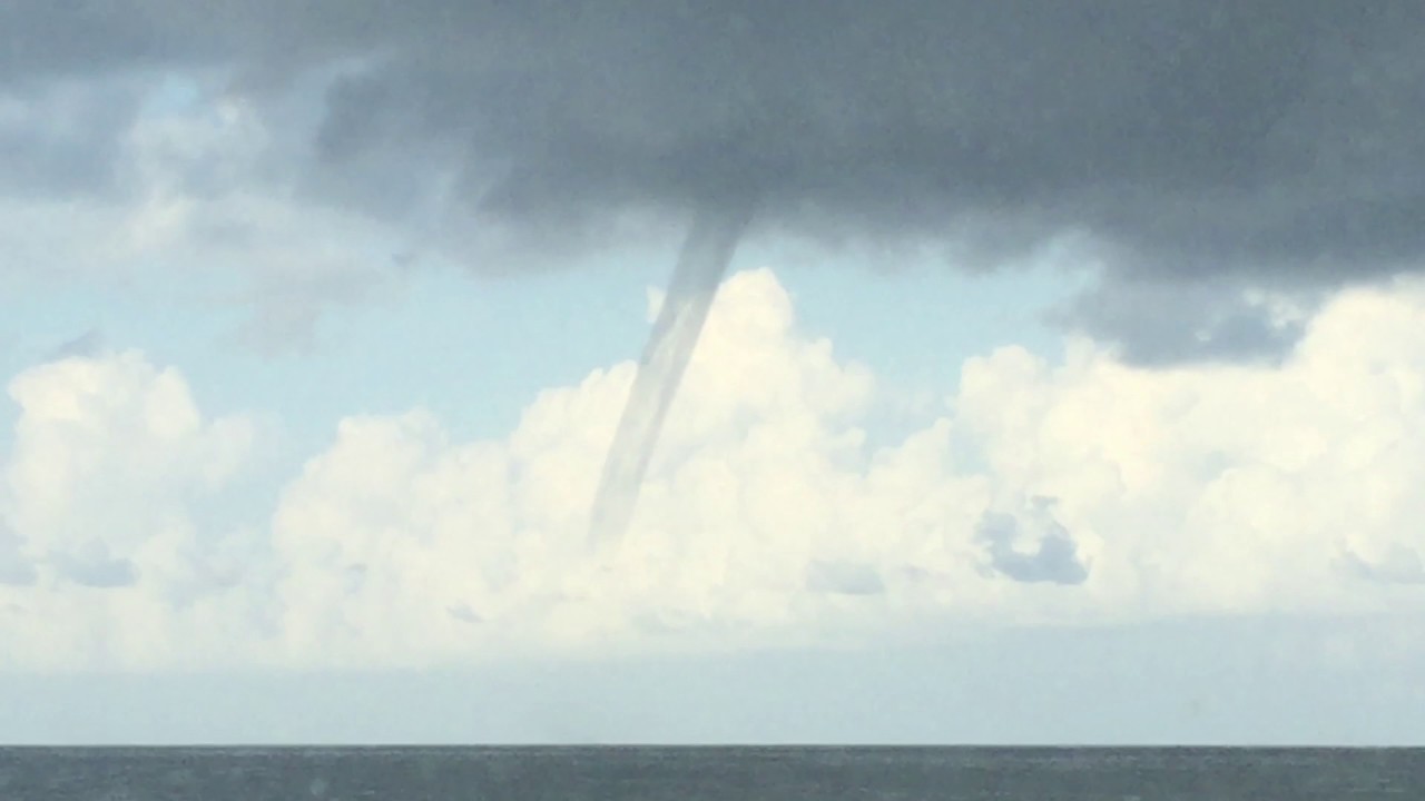 Amazing water spout sucking up water at close range - YouTube