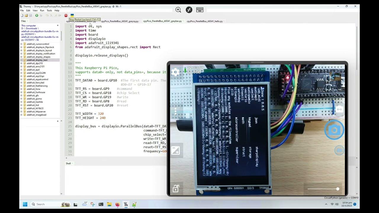 Ili9341 8bit Parallel Bus Display On Rp2040 Circuitpython Youtube