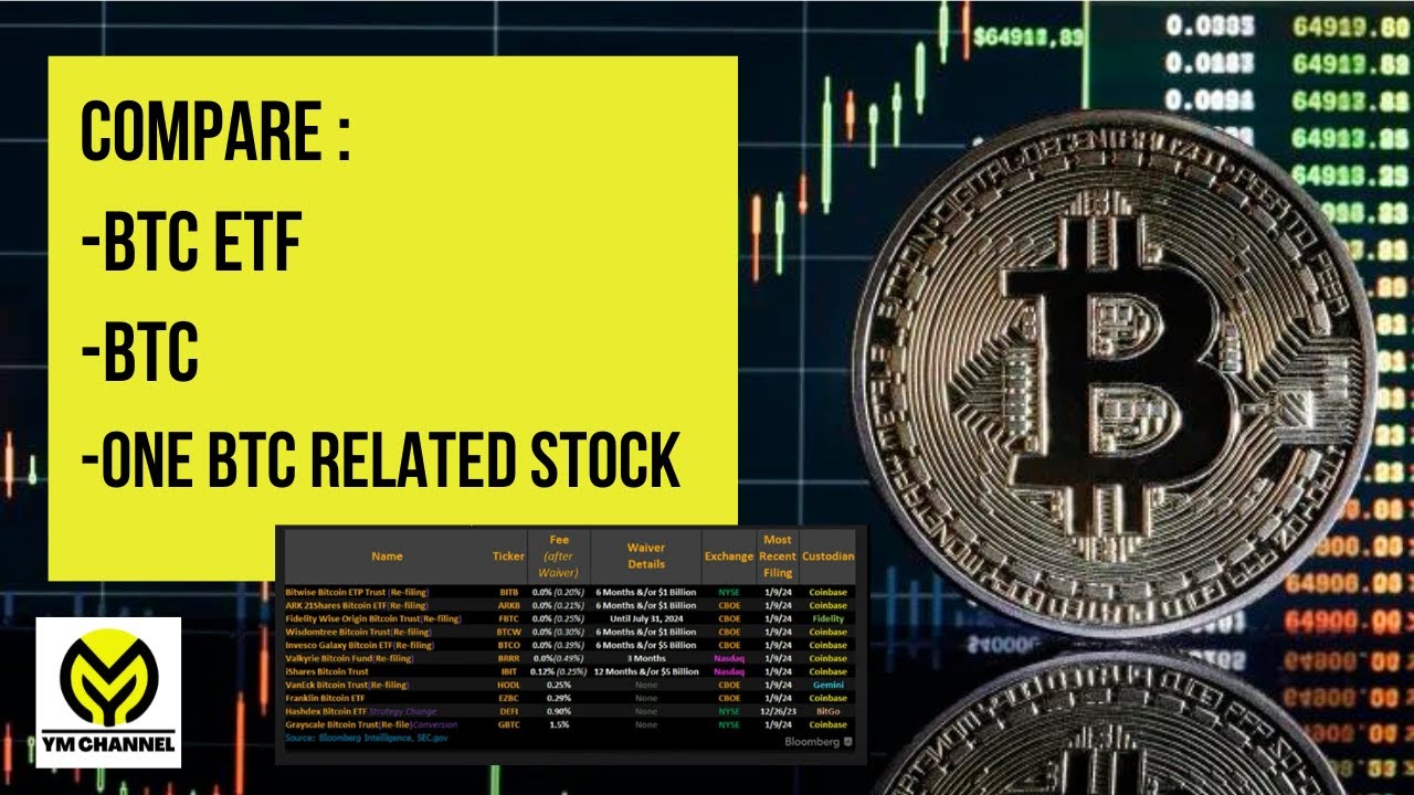 Compare BTC ETF Fee, BTC, One BTC Related Stock | YM CHANNEL - YouTube
