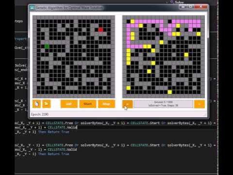 [Demo] Genetic Algorithm to solve bidimensional mazes in VB.NET - YouTube