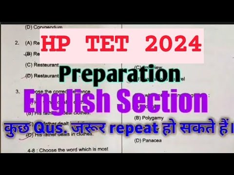 Hp JBT TET PREVIOUS Year Question paper - YouTube
