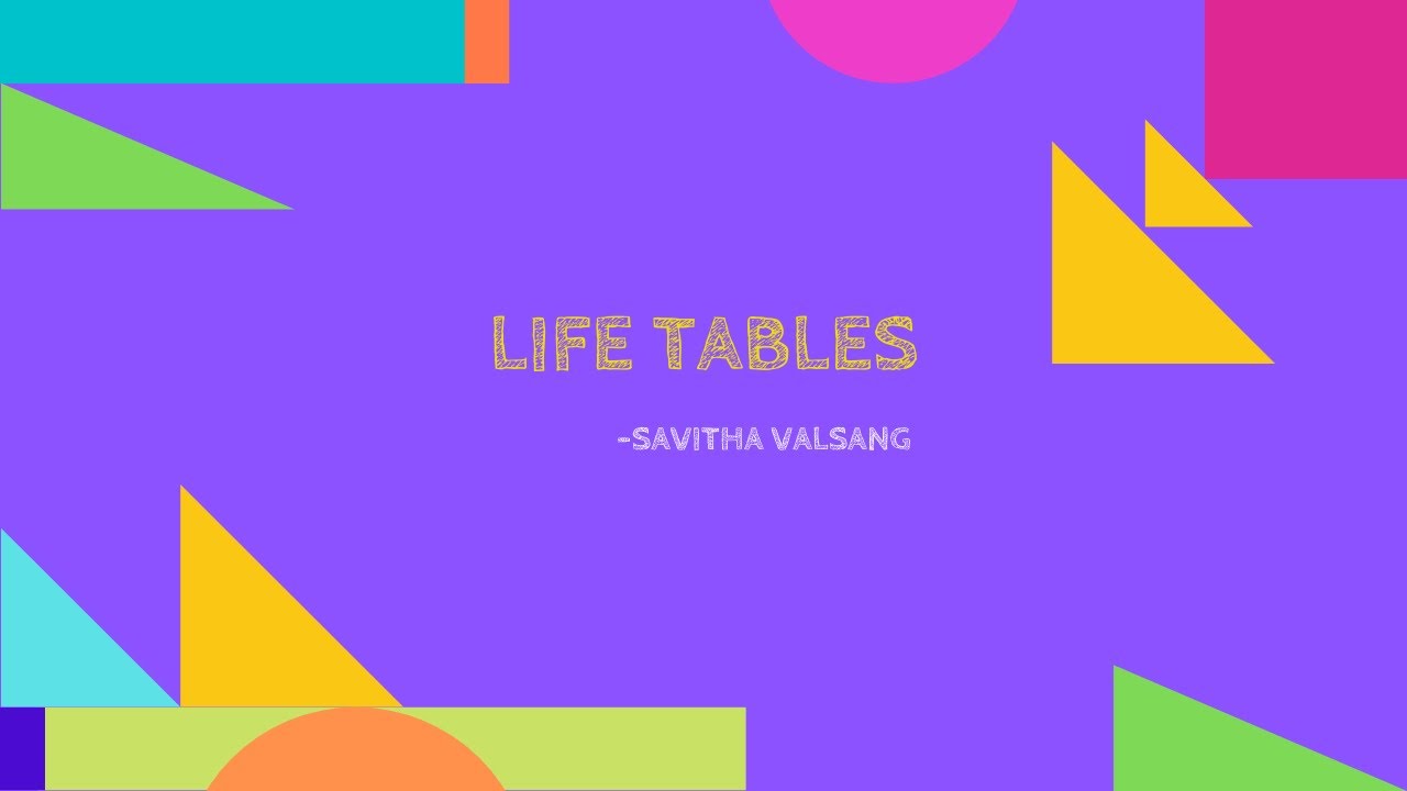 LIFE TABLES - YouTube