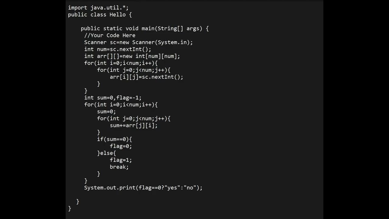 SkillRack-Daily Challenge - Zero Sum Columns (Program Id: 8430) 14/02/2023 (JAVA/C) - YouTube