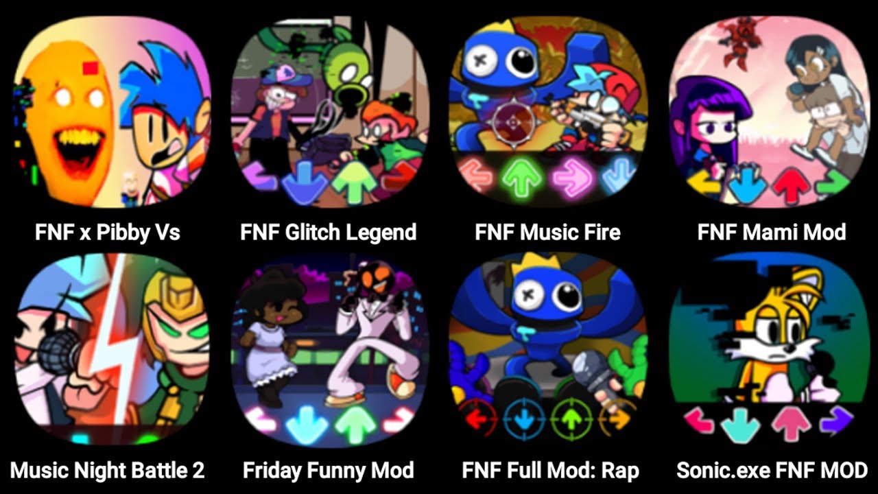 FNF Sliced, FNF Glitch Legend, FNF Music Fire, Raptime Battle, FNF Mami ...