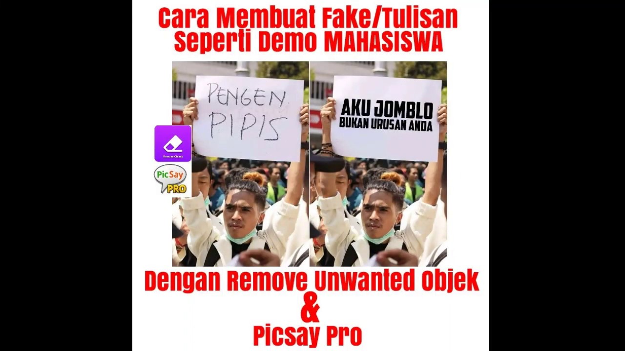 Cara edit membuat Fake/Tulisan Demo MAHASISWA - YouTube