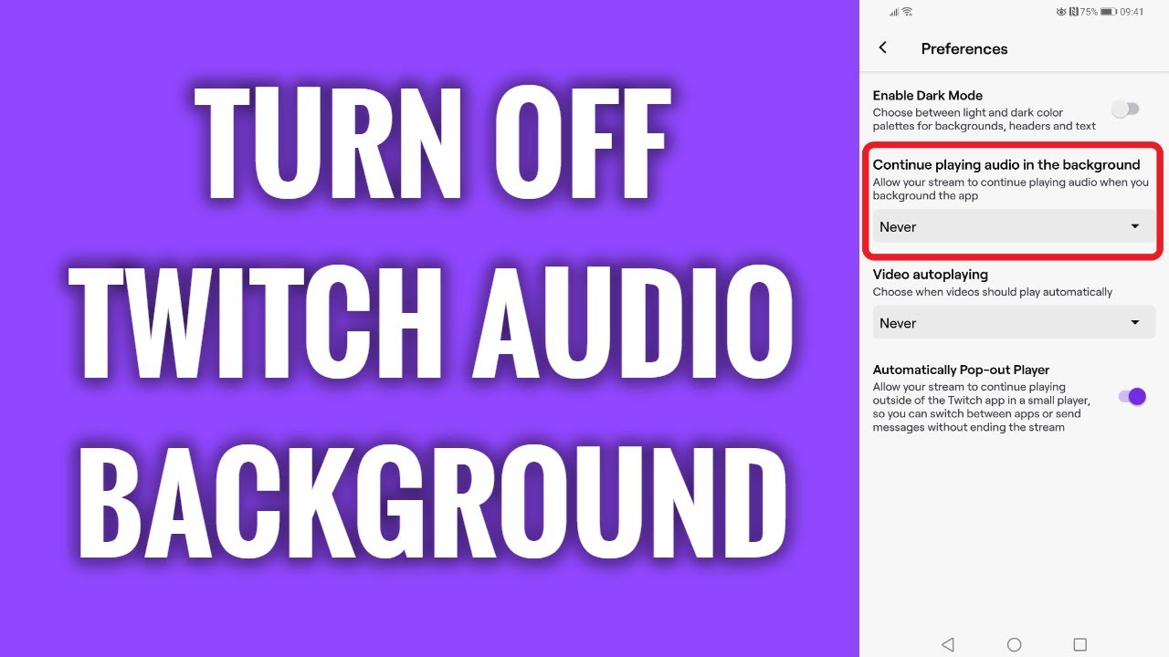 How To Turn Off Twitch Audio Background - YouTube