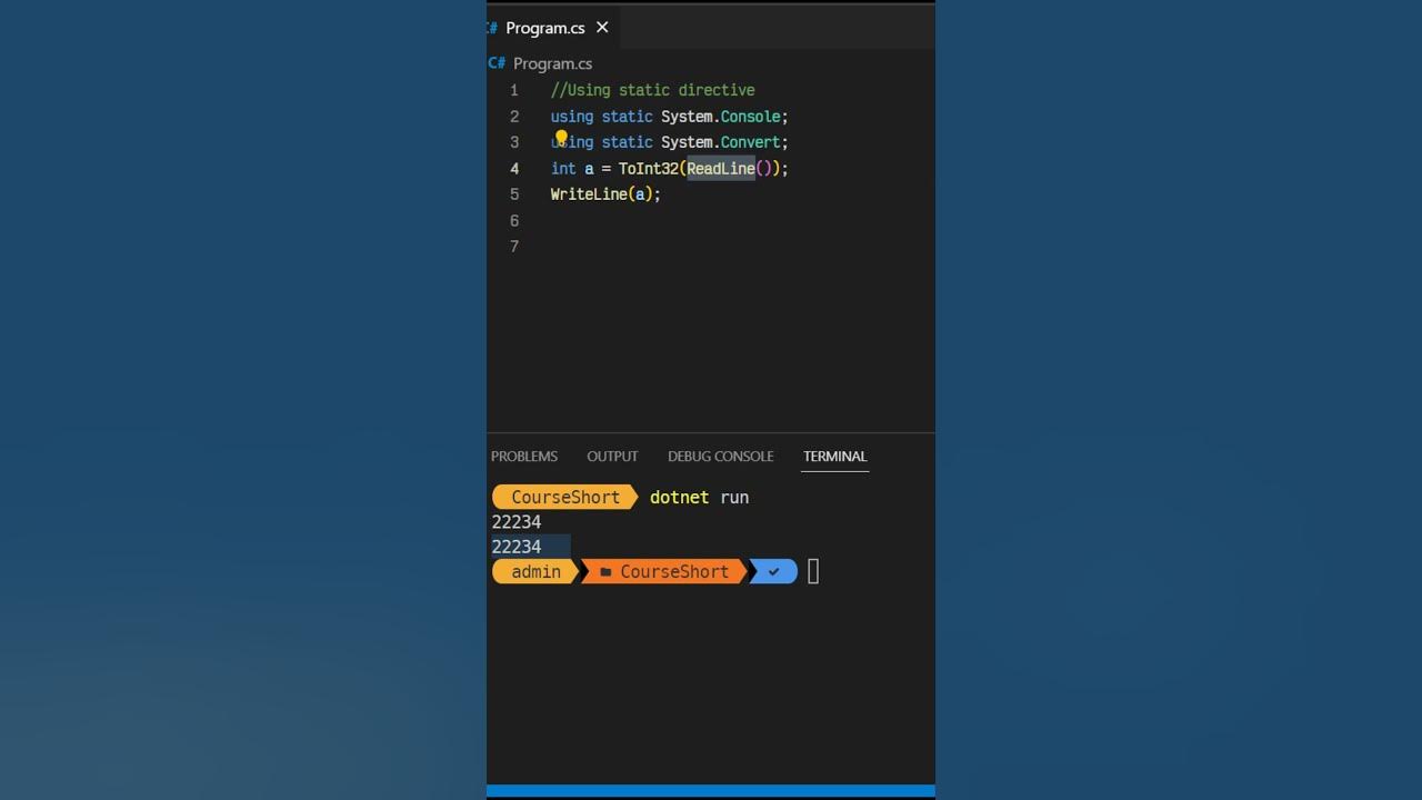 06 Csharp Using Static Directive Shorts Youtube