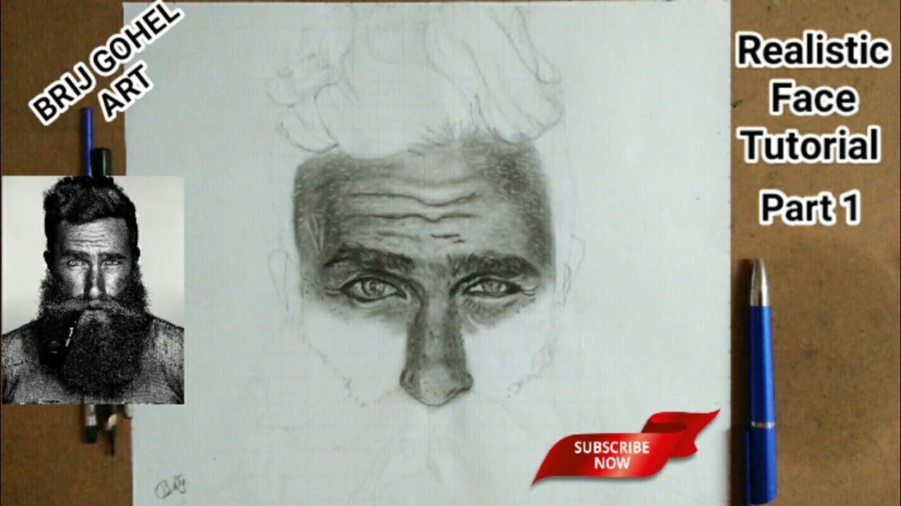 How To Draw Realistic Face | Part 1 | Eyes | Nose Tutorial | Shading ...