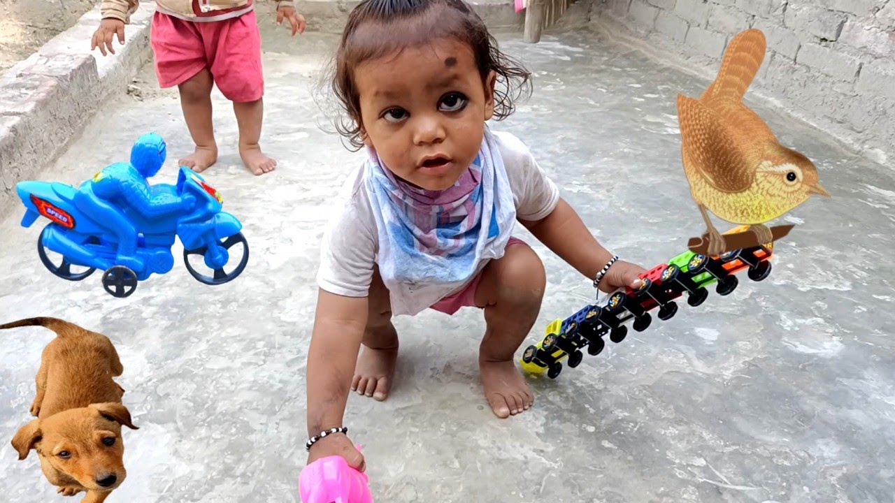 two baby play wonderfull moments || gadi cartoon video || baby play ...