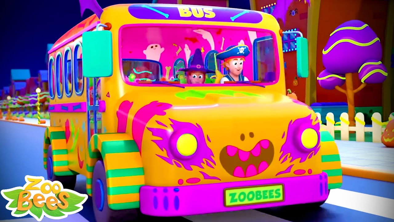 Halloween Wheels On The Bus, Monster Ride & Scary Rhymes - YouTube