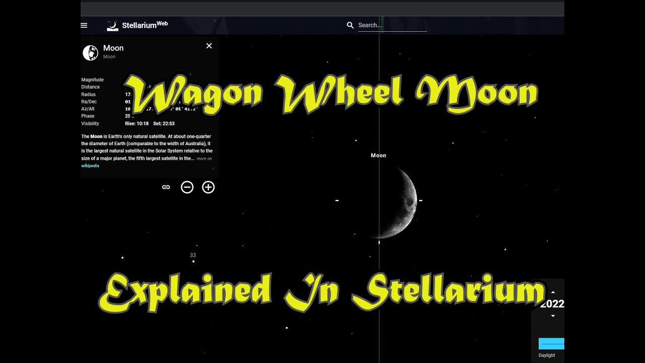 Moon Wagon Wheel Explained With Stellarium - YouTube