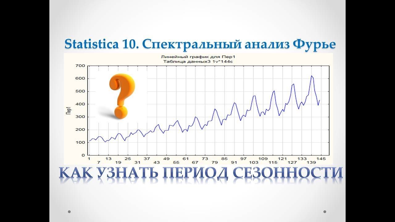 Statistica 10. Спектральный анализ Фурье или о том как узнать период сезонности временного ряда ...
