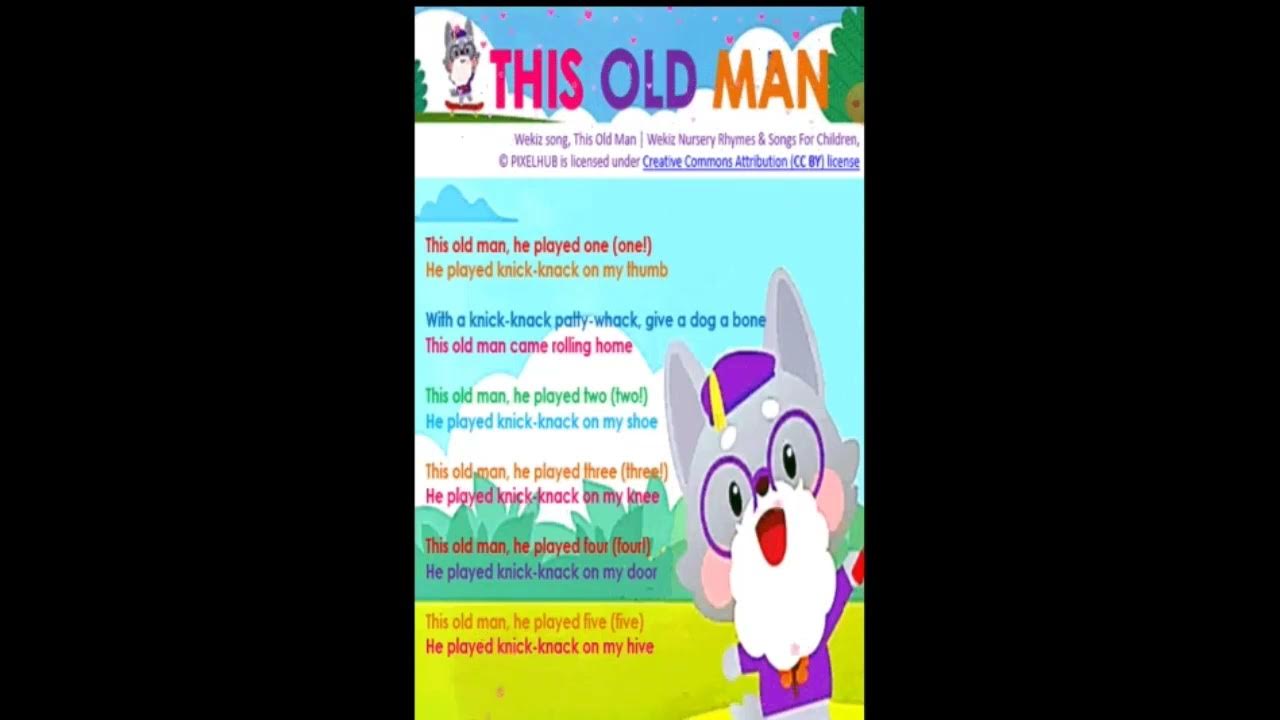 This Old Man Kids Learning Song Rehyms This Old Man Kids Educational ...